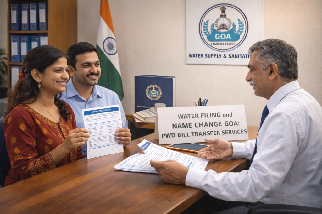 Water Filing and Name Change Goa: PWD Bill Transfer Services